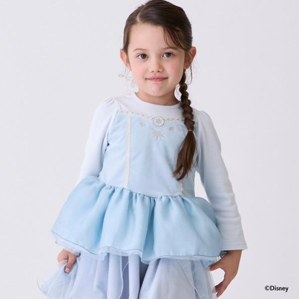 型番：9654209ブランド：プティマイン商品名：【Disney】なりきりチュニックカラー：サックス(エルサ)/黄(ベル)/ブルー(アナ)/ライト　ブルー(シンデレラ)/ラベンダー(ラプンツェル)