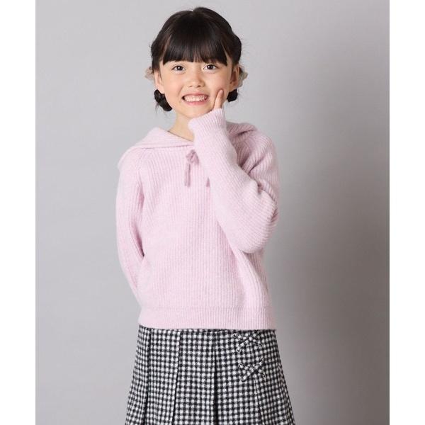 型番：KJFAD04039ブランド：アー・ヴェ・ヴェ商品名：[120-160]【おうちで洗える】とろふわニットパーカーカラー：ピンク/ダークグレー