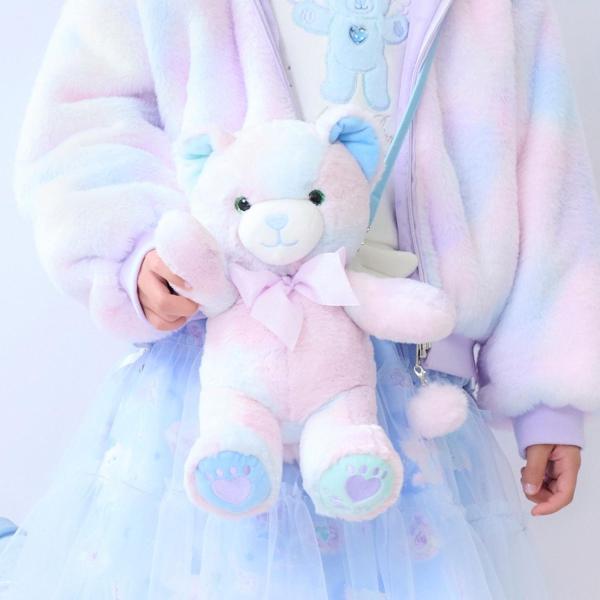 型番：6054414ブランド：メゾピアノ商品名：ねこ・くま　ぬいぐるみポシェットカラー：マルチ/白