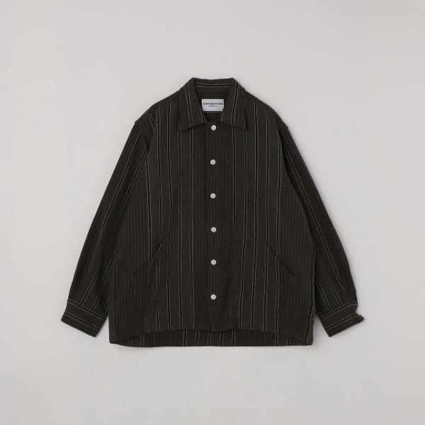 型番：114060041ブランド：シップス商品名：NOMARHYTHM TEXTILE: STRIPE SHIRT JACKETカラー：グレー
