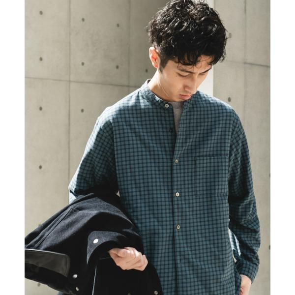 型番：DRA7-13X702ブランド：アーバンリサーチ ドアーズ商品名：両面起毛ネルバンドカラーシャツカラー：チャコールグレー/ブラウン系その他/オフホワイト/チェック