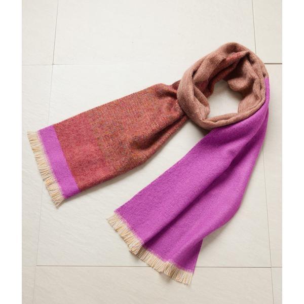 型番：202551926860ブランド：ニューヨーカー商品名：P.CORNILLON(ピー・コルニヨン) 配色マフラーカラー：イエロー/パープル