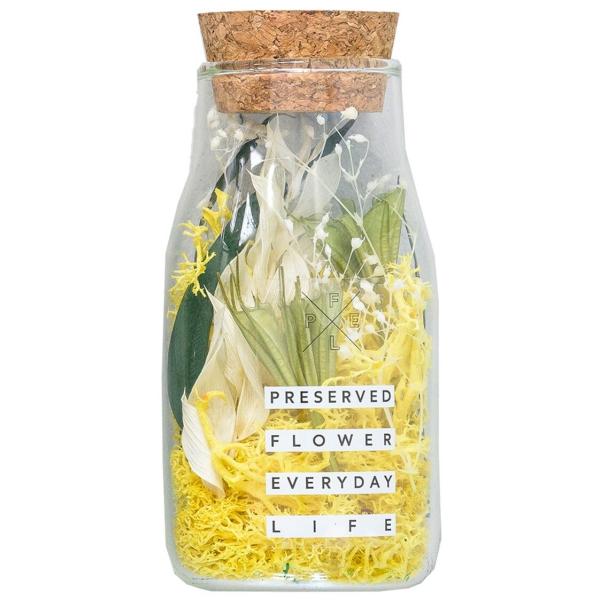 型番：01132OAブランド：パレット商品名：プリザーブドフラワーアレンジメント　PFEL　ボトルモス　アイスランドモス マスタードカラー：**