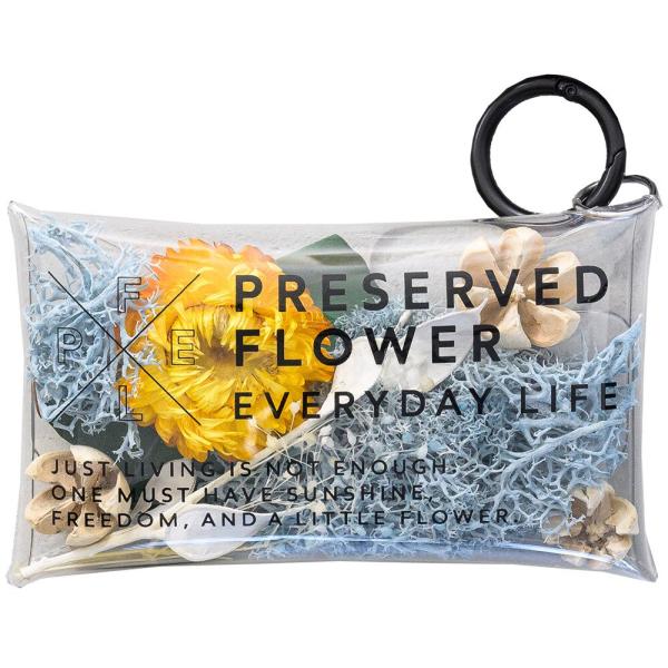 型番：01145OAブランド：パレット商品名：プリザーブドフラワーアレンジメント　PFEL　クリアポーチ　アイスランドモスパウダーブルーカラー：**