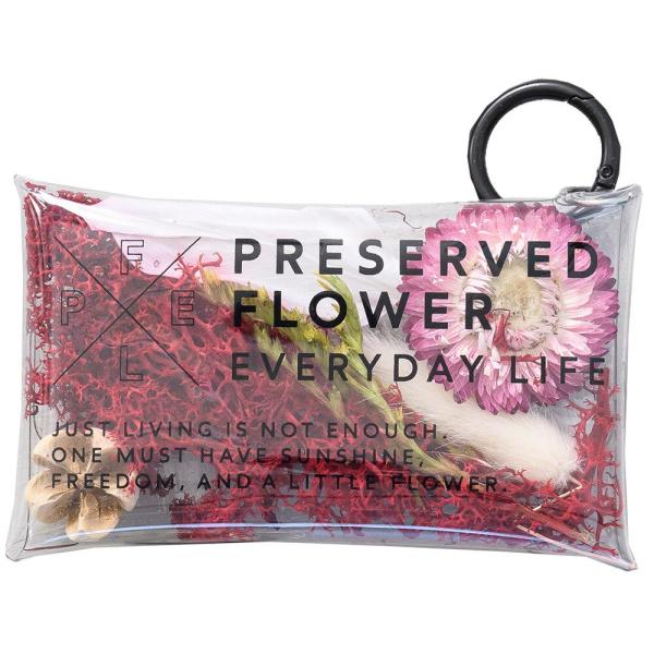 型番：01149OAブランド：パレット商品名：プリザーブドフラワーアレンジメント　PFEL　クリアポーチ　アイスランドモスワインレッドカラー：**