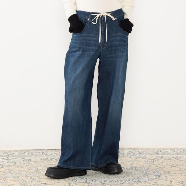 型番：5568-5930ブランド：ニコルホワイト商品名：【WALDO】ドロストワイドデニムパンツカラー：49ブラック/67ネイビー