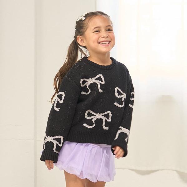 型番：3054202ブランド：リセマイン商品名：短丈ラメリボンセーターカラー：黒/アイボリー/サックス