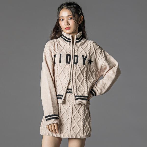 型番：1222-79014ブランド：ジディ商品名：ダブルジップスカパンニットセットアップ(130~160cm)カラー：ブラック/ベージュ