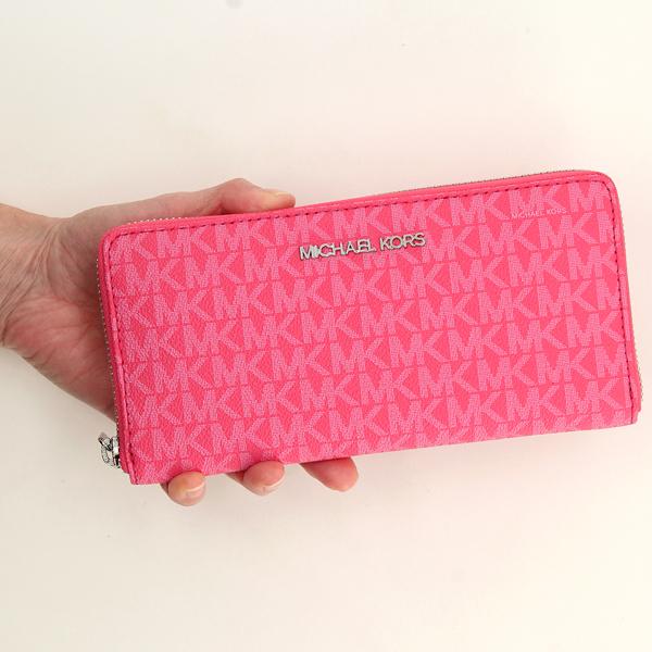 型番：35R6STVE9V502ブランド：マイケル・コース商品名：JET SET TRAVEL LG ZA CONTINENTAL ウォレットカラー：ハイビスカス