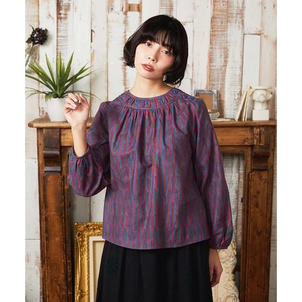 型番：GJBAE37180ブランド：ホコモモラ商品名：Calle del los Libreros ストライプブラウスカラー：パープル/イエロー