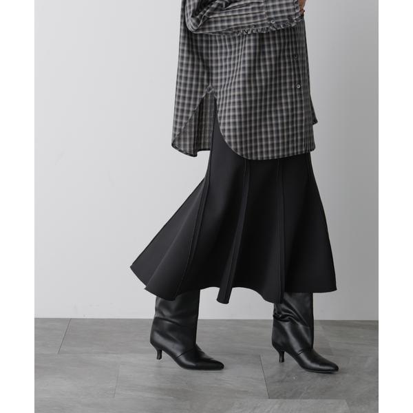 型番：6695230311ブランド：ナノユニバース商品名：「STEVELOUR」ダンボールシェルスカートカラー：ブラック/ホワイト