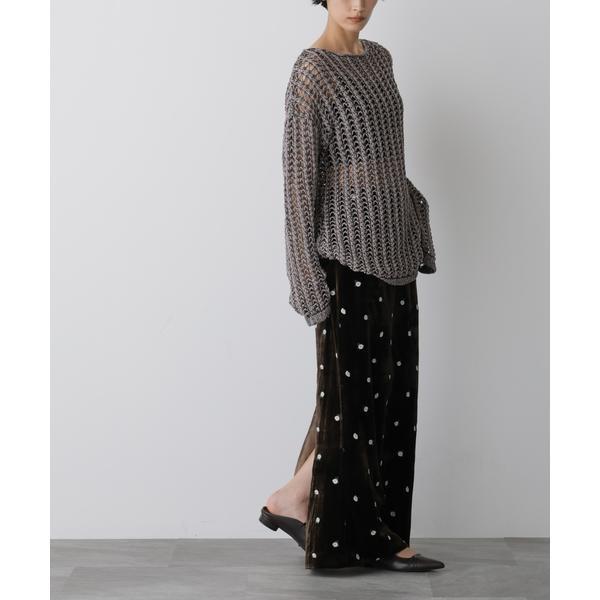 型番：6695230310ブランド：ナノユニバース商品名：「STEVELOUR」ベロアブルームロングスカート(セットアップ可)カラー：キャメル4/ブラウン