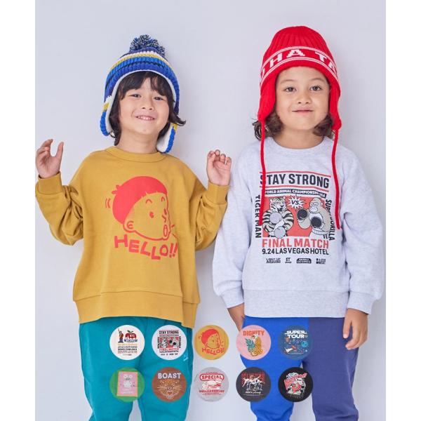 型番：0110452014ブランド：マーキーズ商品名：裏毛グラフィックトレーナーカラー：Ｆ５０マスタード/Ｂ１１オフホワイト杢/Ｂ１０オフホワイト/Ｂ６１グレー杢/Ｂ７０チャコール/Ｇ１０ライトピンク/Ｃ２０ブルー/Ｅ６０グリーン/Ｂ９０ブ...