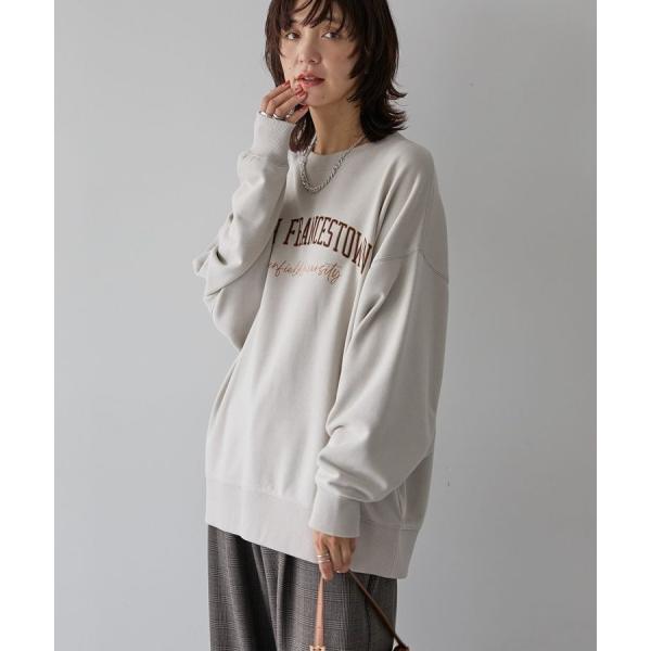 型番：0H000927700ブランド：アメリカンホリック商品名：手書き風カレッジロゴ裏毛プルオーバーカラー：ベージュ/ネイビー