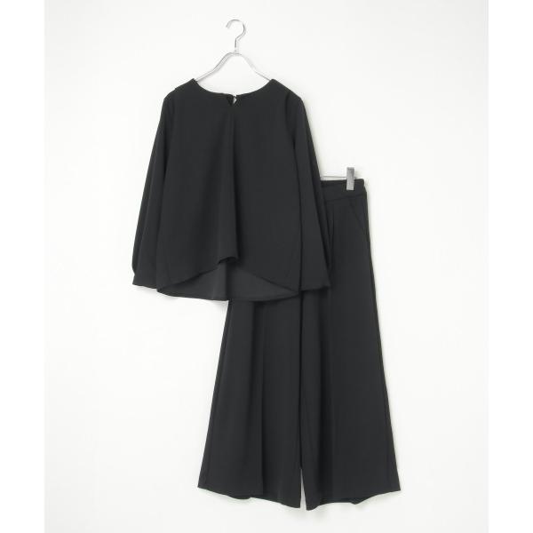 型番：51630034ブランド：イッカ商品名：【フォーマル対応／2点セット】GOKU楽 長袖フレアセット【洗濯機で洗える】カラー：ブラック/ネイビーブルー