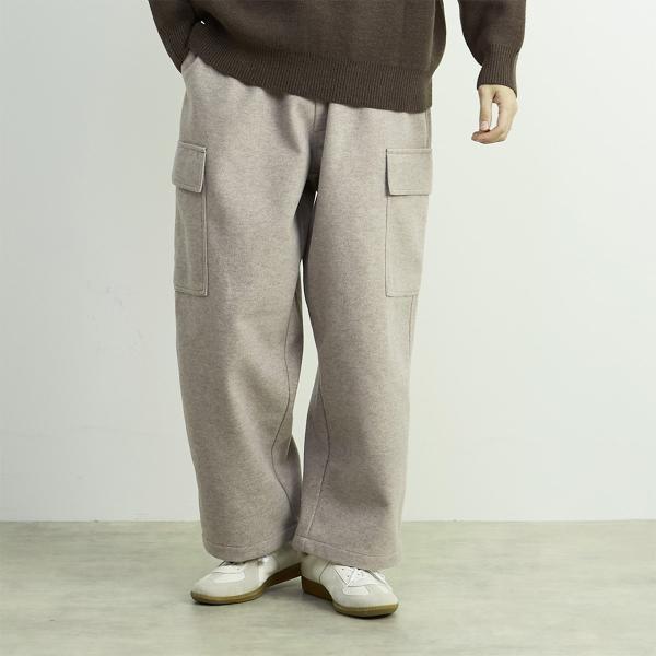 型番：A0467FP 098ブランド：メンズメルローズ商品名：【MASTERFRAME/マスターフレーム】ジャージメルトンイージーカーゴパンツカラー：01モカ/02ブラック