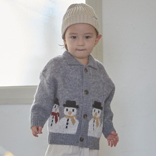 型番：9554230ブランド：プティマイン商品名：【ウォッシャブル】モチーフカウチンニットはおりカラー：トップ　グレー/インク　ブルー