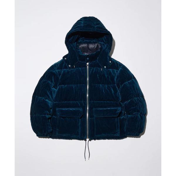 型番：7885252372ブランド：ガーデン商品名：THOUSANDS／サウザンズ／WRINKLED VELVET DOWN JACKETカラー：ブラウン/ネイビー