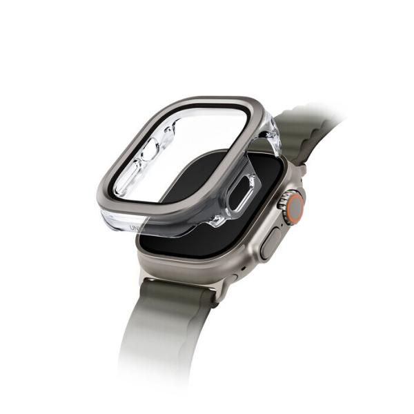型番：VOUTE 49mmブランド：ユニーク商品名：【UNIQ】 Apple Watch Ultra 3 プロテクトケース : VOUTEカラー：チタニウムシルバー/ジェットブラック
