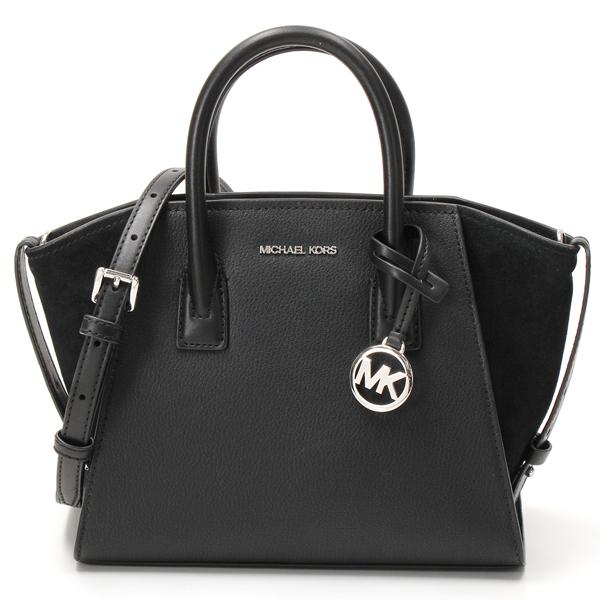 型番：35F4S4VS1L1ブランド：マイケル・コース商品名：AVRIL レザー スエード トップジップ サッチェル スモールカラー：ブラック