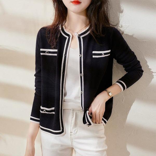 型番：ri-cd-0054-cブランド：メゾンドラティール商品名：ノーカラージャケット風カーディガンカラー：ブラック