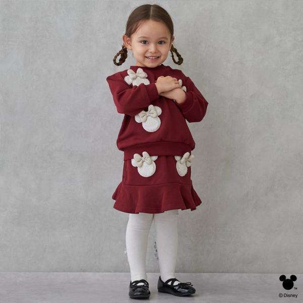 型番：9654113ブランド：プティマイン商品名：【Disney】アップリケ付きスカートカラー：赤/アイボリー/黒