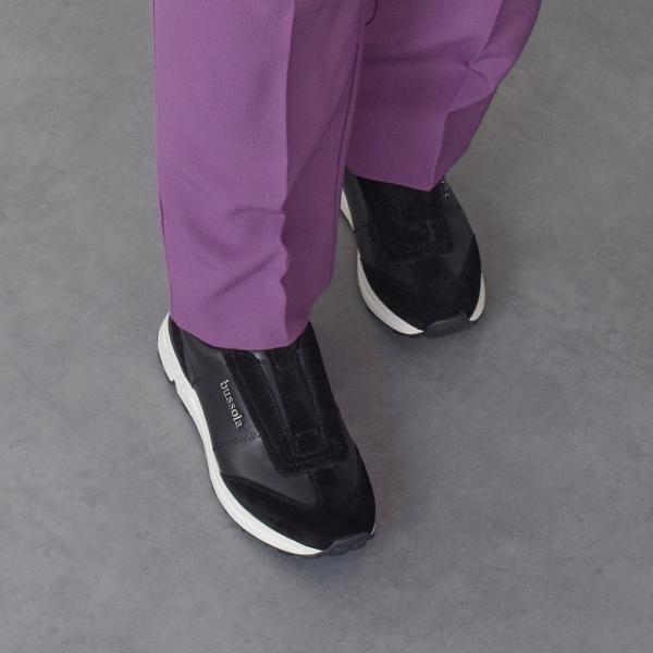 型番：95815Uブランド：ブソラ商品名：bussola ブソラ◆4.5cmヒール◆撥水スリッポンスニーカーカラー：ホワイトコンビ/ベージュコンビ/ブラックコンビ