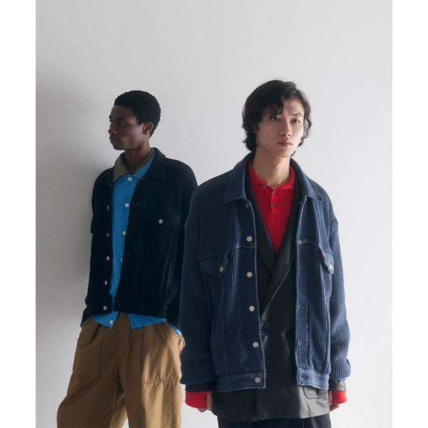 型番：7885252382ブランド：ガーデン商品名：YOKE×吾亦紅／ヨーク×ワレモコウ／CONNECTED KNIT DENIM TRUCKER JAカラー：ブラック/インディゴ7