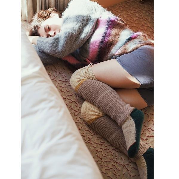 型番：60510255002ブランド：コレックス商品名：【Setsuko Todoroki ×collex】　Long Leg Warmカラー：ボルドー/クリーム