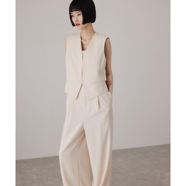 型番：GAY06000ブランド：アダムエロペ商品名：【サステナブル】ジレコンビロンパースカラー：ブラック(01)/キナリ(16)