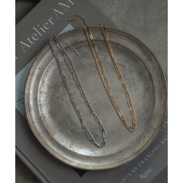 型番：n-k-1919ブランド：ガール商品名：2連 チェーンネックレス シルバー ゴールド 結婚式 アクセサリーカラー：シルバー/ゴールド