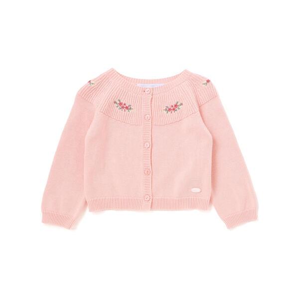 型番：1705-80506ブランド：タルティーヌ エ ショコラ商品名：アクリルコットン刺しゅう編地切り替えカーディガンベビー(70~90cm)カラー：ピンク