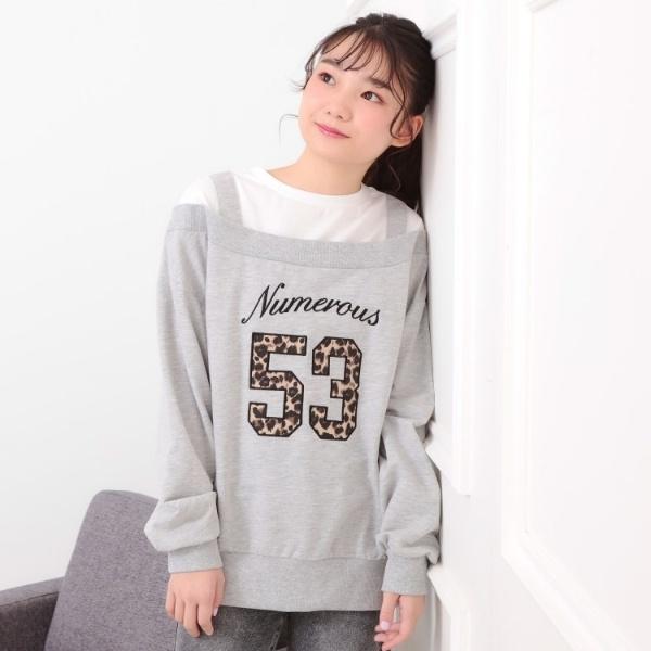 型番：31915116ブランド：ピンクラテ商品名：ナンバリングレイヤード風プルオーバーカラー：グレー（０１２）/ブラック（０１９）/ピンク（０７１）