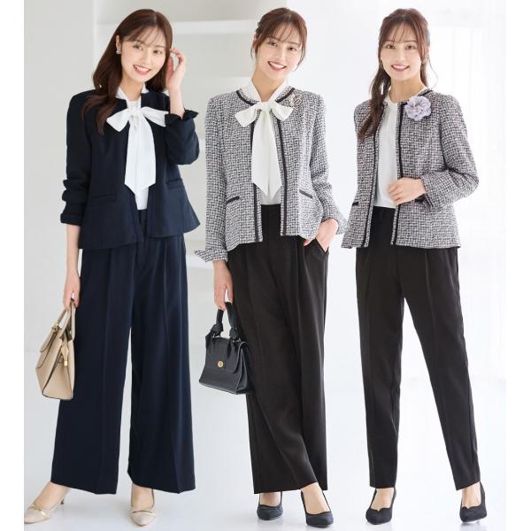 型番：272164ブランド：アロッタ商品名：【選べるパンツ】洗える！３点セット着回し力抜群スーツカラー：モノトーン系テーパード/モノトーン系ストレート/ネイビー系テーパード/ネイビー系ストレート