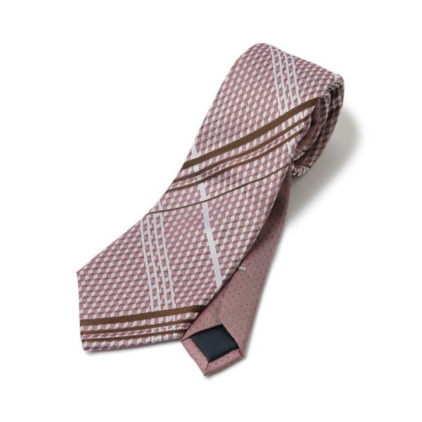 型番：M0161ENT002ブランド：メンズビギ商品名：チェックxドット柄シルクネクタイカラー：ピンク/ターコイズ