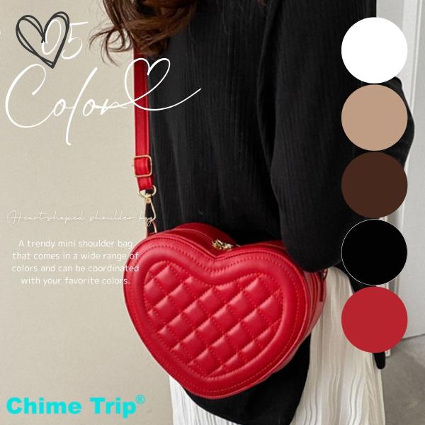 型番：26050ブランド：チャイムトリップ商品名：Chime Trip/ハート型キルトショルダーバッグ ST/No.26050カラー：ブラック/レッド/ベージュ/ブラウン/ホワイト