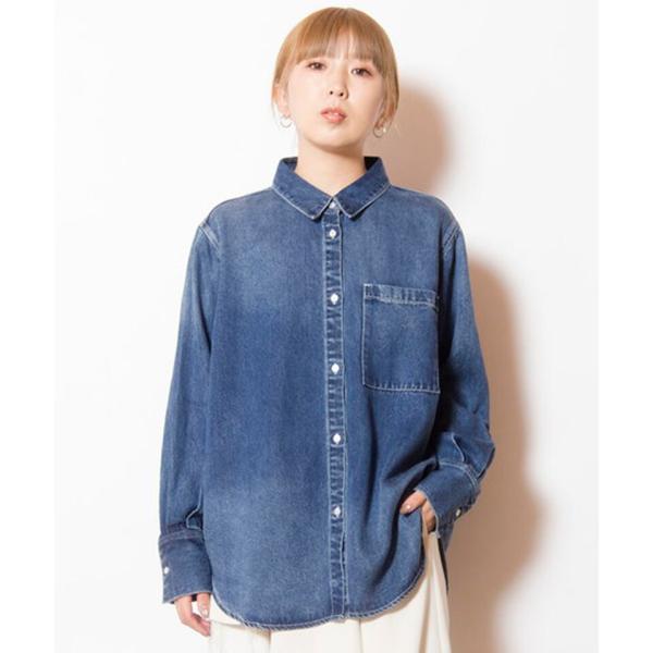 型番：501090-434Bブランド：オズモーシス商品名：セルロースデニムバックタックシャツカラー：L.BLUE/BLUE/BLACK