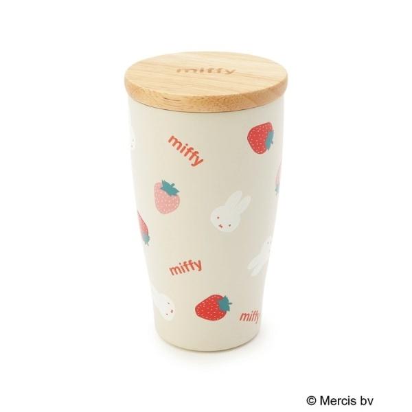 型番：41085631ブランド：ワンズテラス商品名：Dick Bruna miffy 木蓋付タンブラー strawberry＆tulip 350mlカラー：レッド（９６２）/ピンク（９７２）
