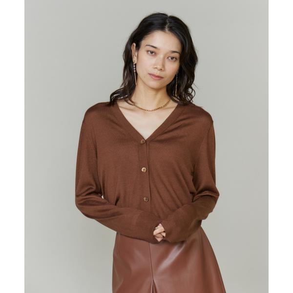 型番：7150178042ブランド：イネド商品名：《CONTESSA》シルクカシミヤVネックカーディガンカラー：グレー1/グレーベージュ3/ブラウン/ブルー1