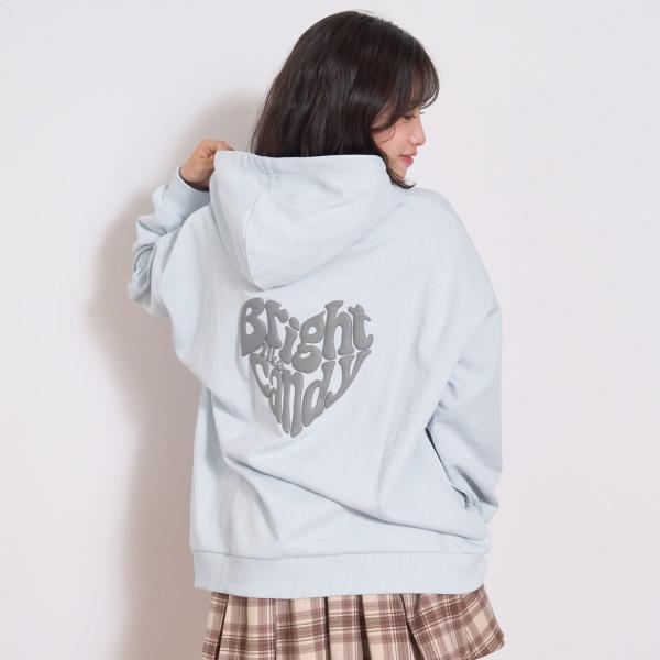 型番：7761200ブランド：ラブトキシック商品名：【秒かわトップス】【LTXC】ハート発泡パーカカラー：オフ　ホワイト/紺/サックス/黒