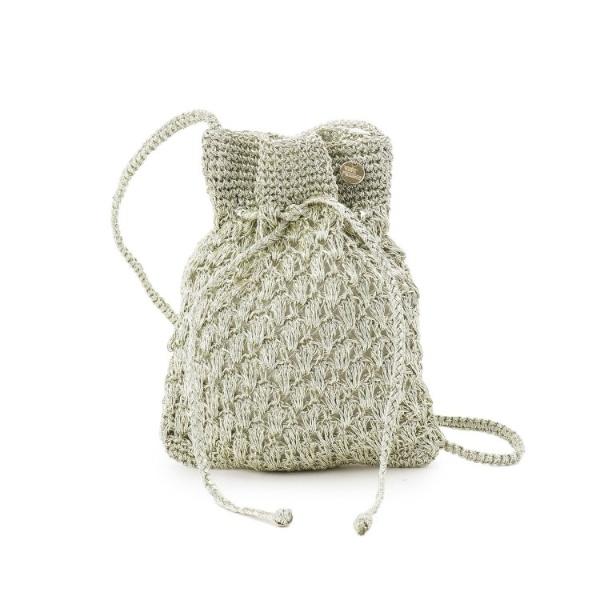 型番：01605947ブランド：ドレステリア商品名：ne Quittez pas（ヌキテパ）METALLIC MACRAME SAKOCHE BAGカラー：シルバー（００６）