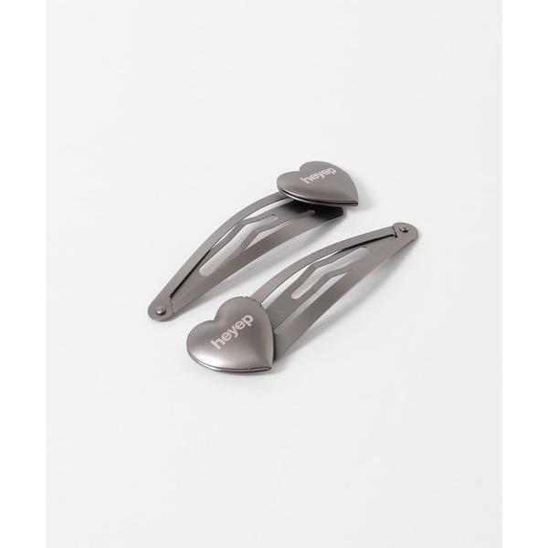 型番：RWA6-HP10125ブランド：アーバンリサーチ ロッソ商品名：heyep　Heart Locket Hair Clips 2 Setカラー：ブラック/シルバー