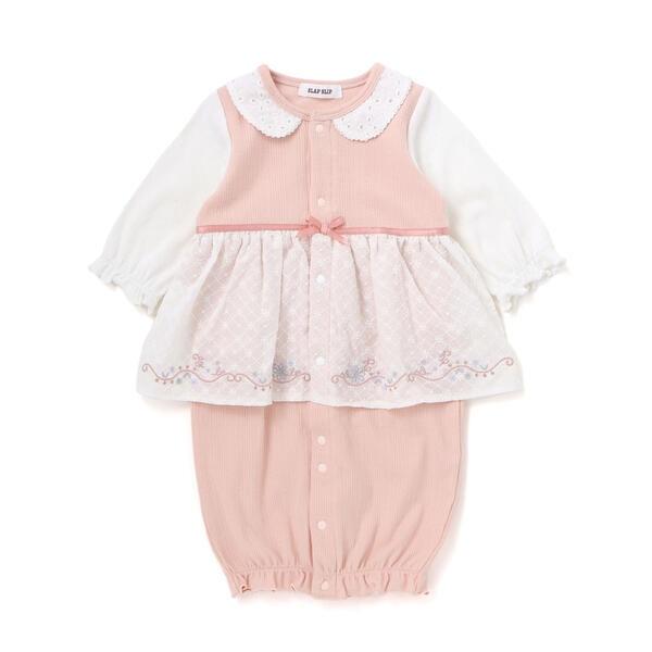 型番：1837-81176ブランド：スラップスリップ ベビー商品名：お花レース襟付きレーススカートドッキング2WAYオールベビー(50~70cm)カラー：ホワイト/ピンク