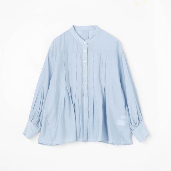 型番：6168-8032ブランド：ニコルホワイト商品名：【WALDO】前付き合わせタック入りバンドカラーブラウスカラー：28オフホワイト/64サックス/91その他2