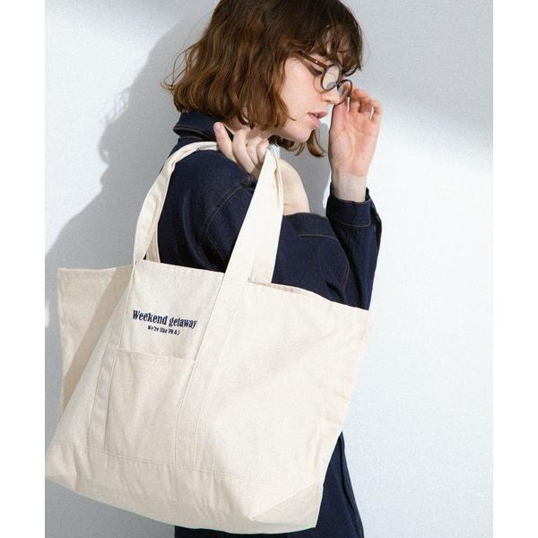 型番：LA26130-2222001ブランド：アーバンリサーチ サニーレーベル商品名：WEEKEND GETAWAY TOTEBAGカラー：ブラウン/オフホワイト/ネイビー
