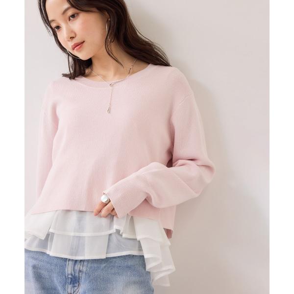 型番：BVM16210ブランド：ビス商品名：ペプラムオーガンジードッキングニットプルオーバーカラー：ブラック(01)/グレー(07)/キナリ(16)/ピンク(63)