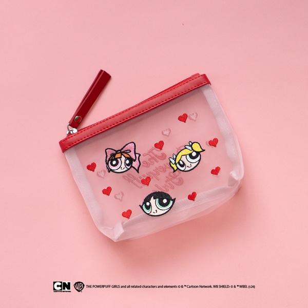 型番：261114740001ブランド：アルシーヴ商品名：パワーパフガールズ刺繍チュールポーチカラー：PINK