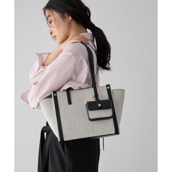 型番：07001407600ブランド：イェッカ ヴェッカ商品名：【cache cache】ミニポーチ付きエルガリートートカラー：ブラック/ベージュ