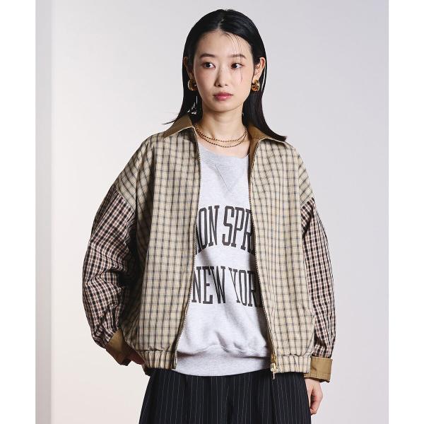型番：203261021002ブランド：ローズバッド商品名：CREOLME/REVERSIBLE CHECK JACKETカラー：NAVY/BEIGE