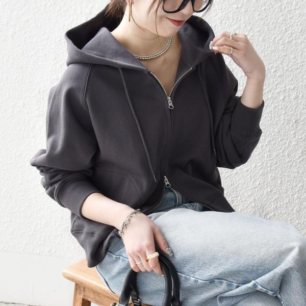 型番：722010042ブランド：シップス エニィ商品名：SHIPS any:〈洗濯機可能〉USAコットン 裏毛 ジップ コンパクト パーカーカラー：ライトグレー系/グレー